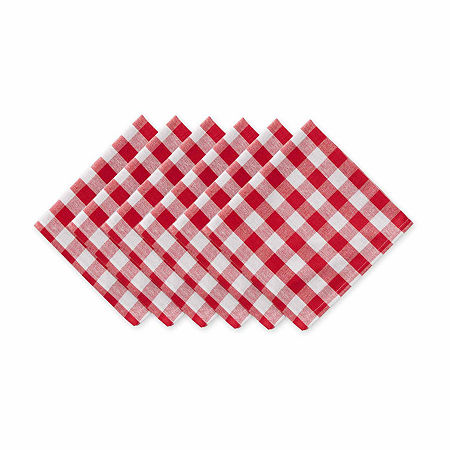 Click here for Check Napkin  Set of 6 - Red prices