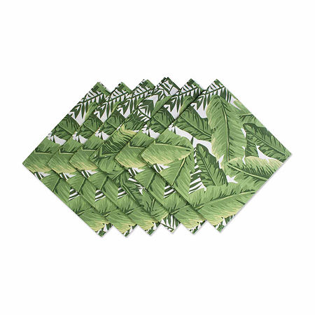Banana Leaf Print Napkin Set of 6 - Green