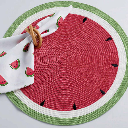 Design Imports Summer Day Watermelon Placemats  Set of 6 - Multicolor