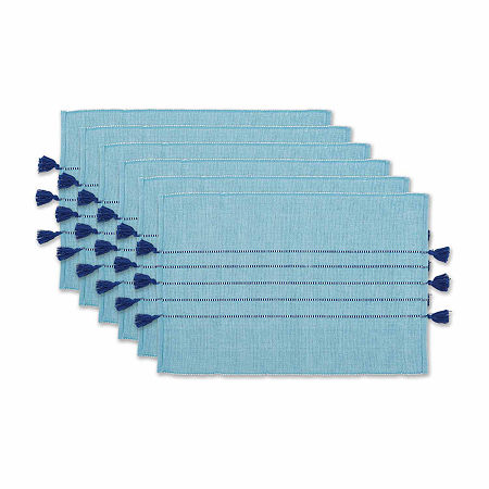 Design Imports Thera Stripe Placemat  Set of 6 - Blue