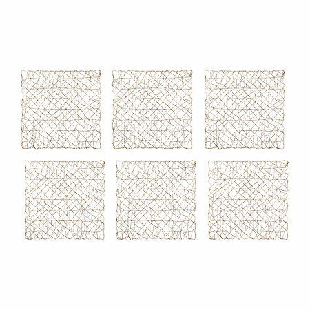 Click here for Design Imports Gold Woven Paper Square 6-pc. Place... prices