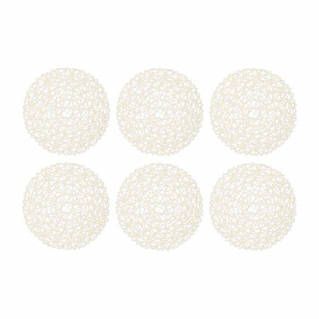 Click here for Design Imports Off-White Woven Paper 6-pc. Placema... prices