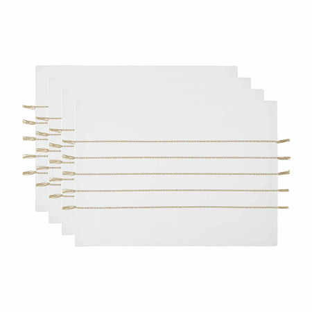 Click here for Design Imports Stripe Tassel Placemat Set of 4 - W... prices