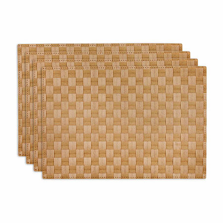 Design Imports Basketweave Woven Placemat Set of 4 - Natural