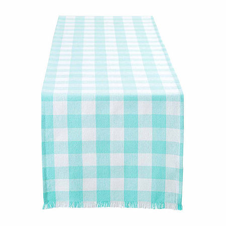 Click here for Design Imports Aqua Heavyweight Check Fringed Tabl... prices