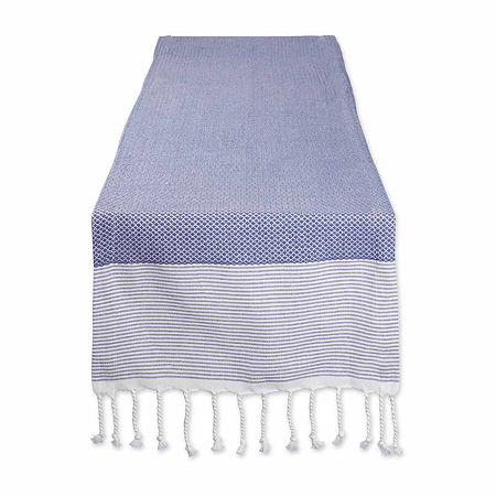 Click here for Design Imports French Blue Bordered Dobby Table Ru... prices