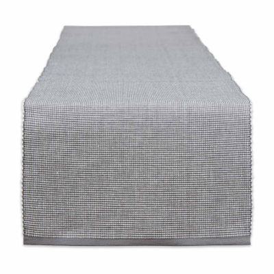 Design Imports Gray/White 2-Tone Ribbed Table Runner CAMZ12090, Color ...