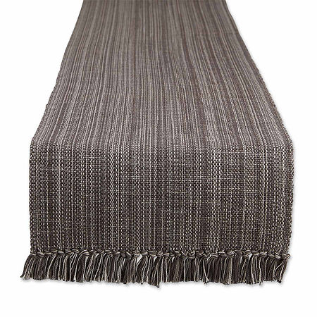 Design Imports Variegated Fringe Table Runner - Gray