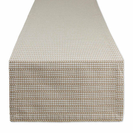 Design Imports Farmhouse Gingham Table Runner - Stone