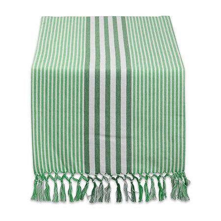 Design Imports Stripes Table Runner - Green
