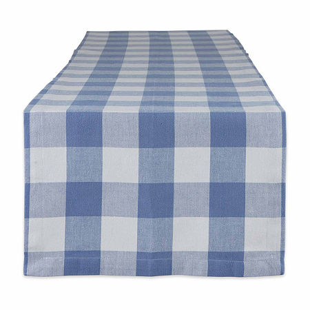 Design Imports Buffalo Check Table Runner  14 x 72 - Stonewash Blue