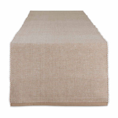 Design Imports Stone/White 2-Tone Ribbed Table Runner CAMZ12423, Color ...