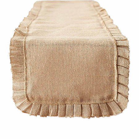 Click here for Design Imports Natural Ruffle Trim Jute Table Runn... prices