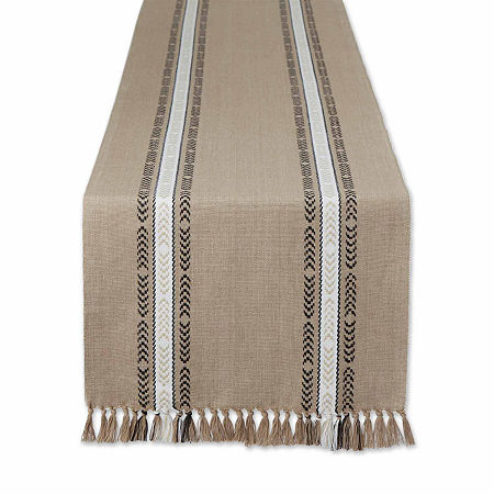 Click here for Design Imports Dobby Striped Fringe Ribbed Table R... prices