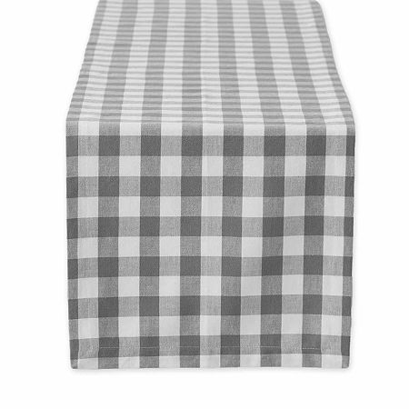 Design Imports Checkers Table Runner 14 x 72 - Gray