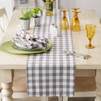Design Imports Gray/White Checkers Table Runner CAMZ36888, Color: Gray ...