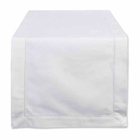 Hemstitch Kitchen Table Runner 14 x 108 - Open White