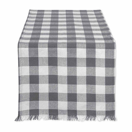 Click here for Design Imports Gray Heavyweight Check Fringed Tabl... prices