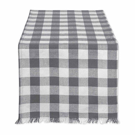Click here for Design Imports Gray Heavyweight Check Fringed Tabl... prices