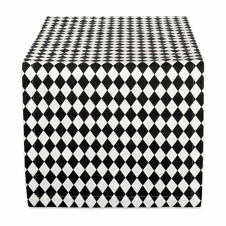 Harelquin Print Table Runner - Black