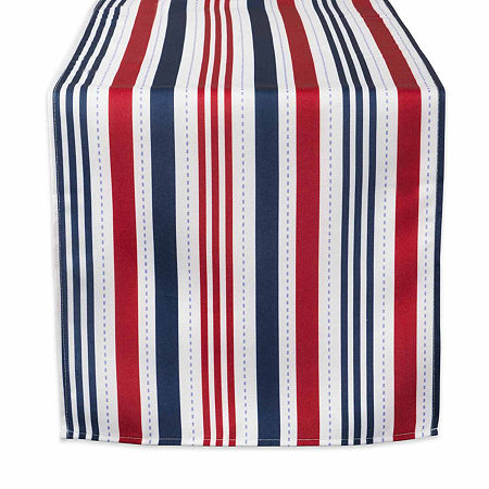 Patriotic Stripe Outdoor Table Runner 14 X 108 - Blue