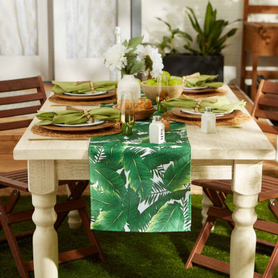 Design Imports Banana Leaf Outdoor Table Runner CAMZ38589, Color: Green ...