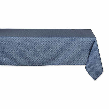 Design Imports Tonal Lattice Print Outdoor Tablecloth  60x84 Inches - French Blue