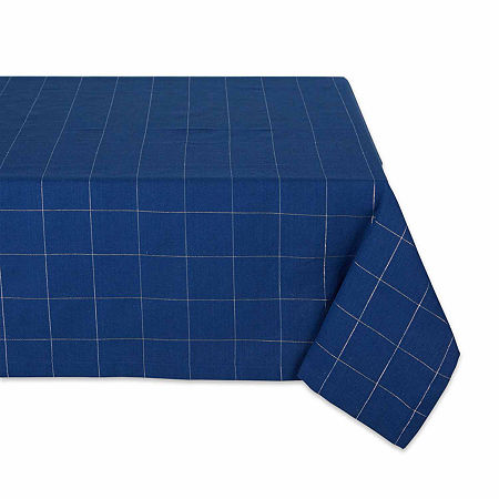 Click here for Design Imports Windowpane Tablecloth  60x84  - Blu... prices
