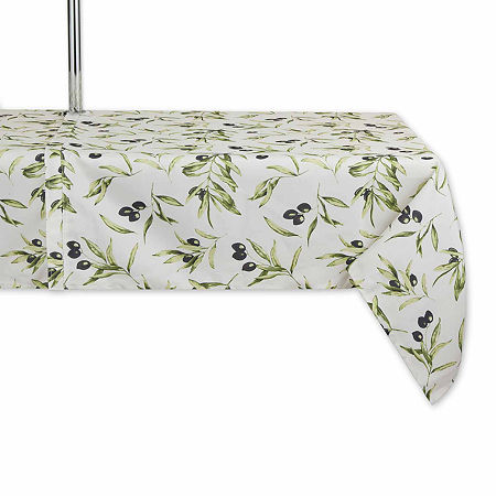 Design Imports Print Outdoor Tablecloth with Zipper  60x84 - Olive Print