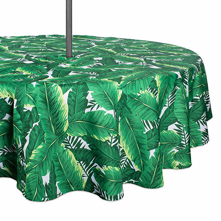Banana Leaf Outdoor Tablecloth with Zipper 60 Round - Green