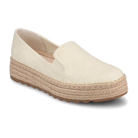 Journee Collection Womens Catalina Slip On Round Toe Espadrilles - Bone