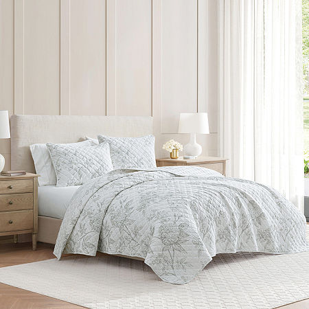 Click here for Martha Stewart Easy Care Quilt Set  One Size  Gree... prices