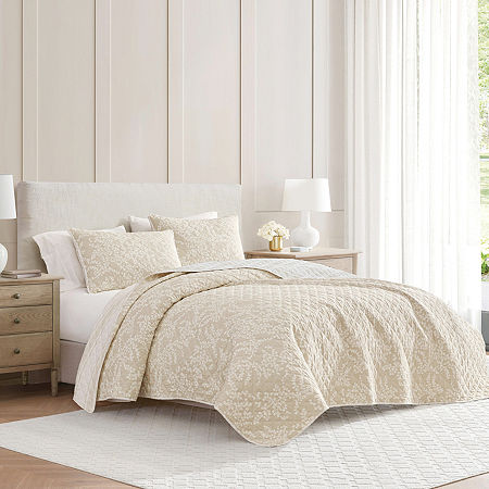 Click here for Martha Stewart Easy Care Quilt Set  One Size  Beig... prices