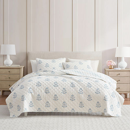 Click here for Martha Stewart Easy Care Quilt Set  One Size  Blue prices