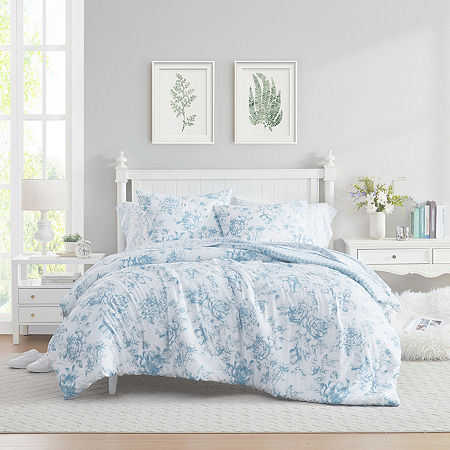 Click here for Laura Ashley Delphine Queen 3-pc. Easy Care Comfor... prices