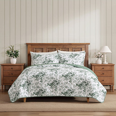 Click here for Laura Ashley Toile Delight Easy Care Quilt Set  On... prices