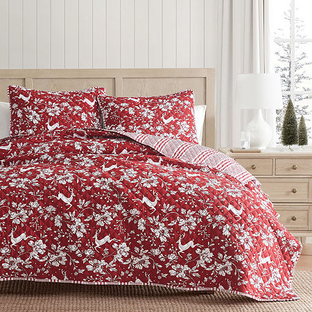 Click here for Martha Stewart Easy Care Quilt Set  One Size  Red prices