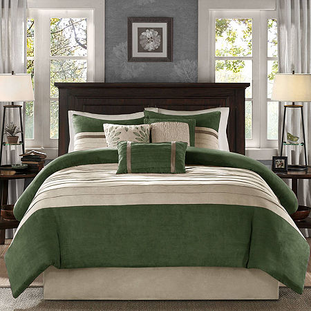 Madison Park Palmer Faux-Suede 7-Pc. Comforter Set  California King - Green