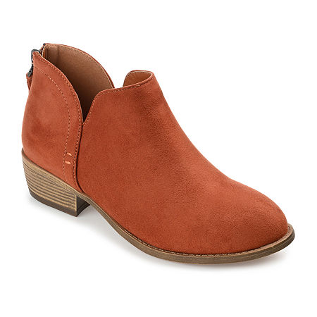 Journee Collection Womens Livvy Block Heel Booties  8 1/2 Medium  Red