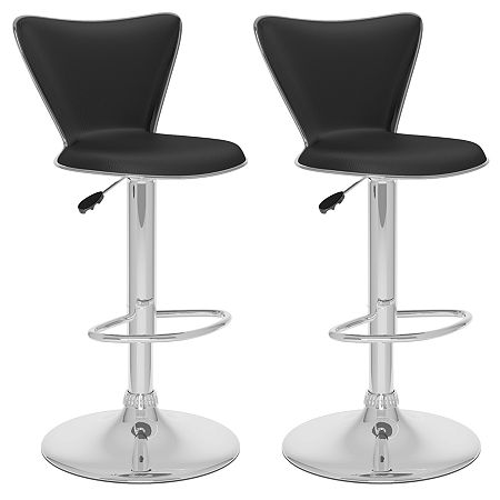 Click here for Curved Back Adjustable Bar Stools- Set of 2  One S... prices