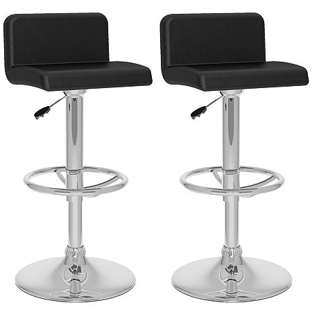 Click here for 2-Pc. Low Back Adjustable Barstools  One Size  Bla... prices