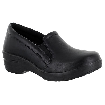 Easy Works By Easy Street Leeza Womens Round Slip-On Shoe  11 Wide  Black