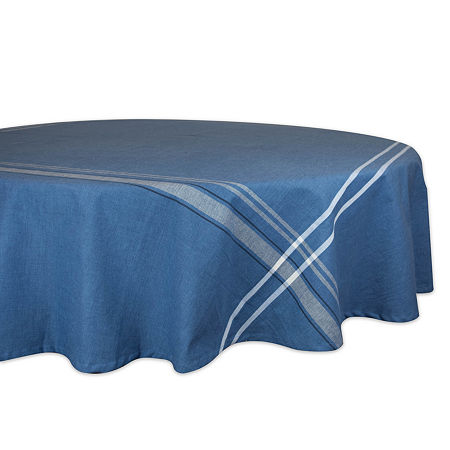 French Chambray Tablecloth 70 Round - Blue