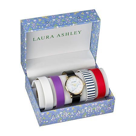 Laura Ashley Gold Slidethrough Interchangeable Marble Dial Set Watch - Gold