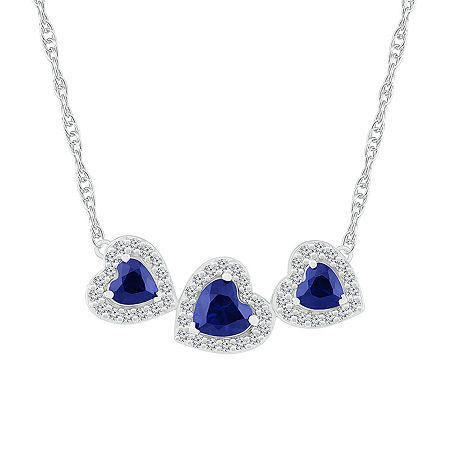 Click here for Womens Lab Created Blue Sapphire Sterling Silver H... prices