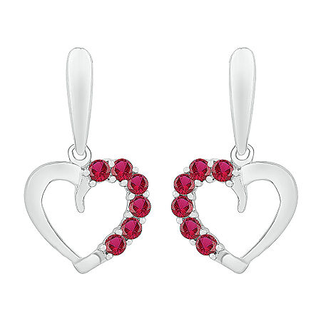 Click here for Womens Lab Created Red Ruby Sterling Silver Heart... prices