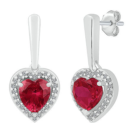 Click here for Womens Lab Created Red Ruby Sterling Silver Heart... prices