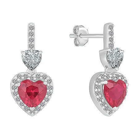 Click here for Womens Lab Created Red Ruby Sterling Silver Heart... prices