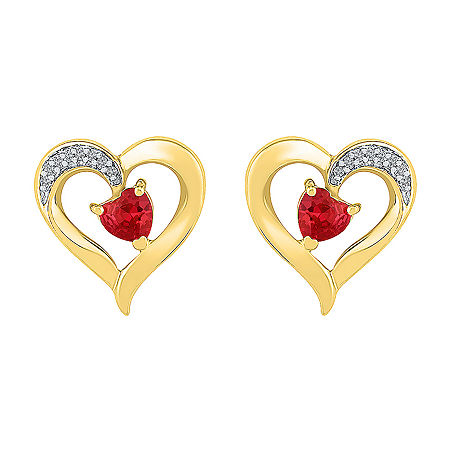 Click here for Diamond Accent Lab Created Red Ruby 10K Gold 13.5m... prices