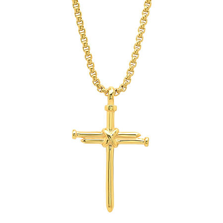 Click here for Steeltime Mens 18K Gold Over Stainless Steel Cross... prices